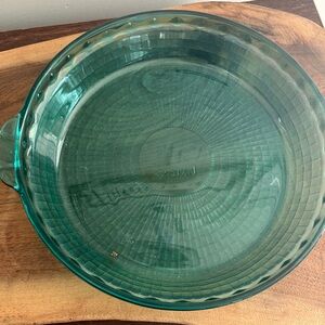Pyrex | Dining | Vintage Pyrex Peacock Green Teal Turquoise Basketweave ...